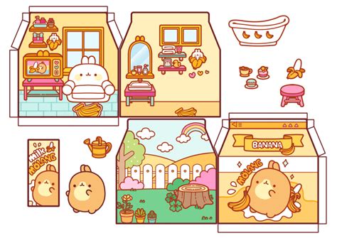 Eng 🥛몰랑이 우유스퀴시 하우스에서 놀기🥛 🍰무료 도안공유🍰 종이구관 그리는법 쉬운 만들기 페이퍼 크래프트 미니어쳐 종이인형 옷입히기 Kartu Valentine