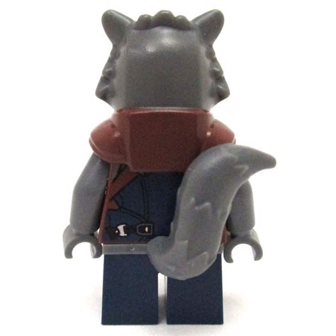 Lego Rocket Raccoon With Gray Fur And Reddish Brown Top Minifigure
