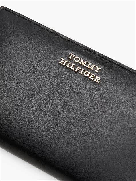 Portafogli In Pelle Con Logo In Metallo Nero Tommy Hilfiger
