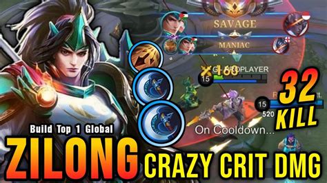 Kills Savage Zilong X Berserker S Fury Crazy Critical Dmg