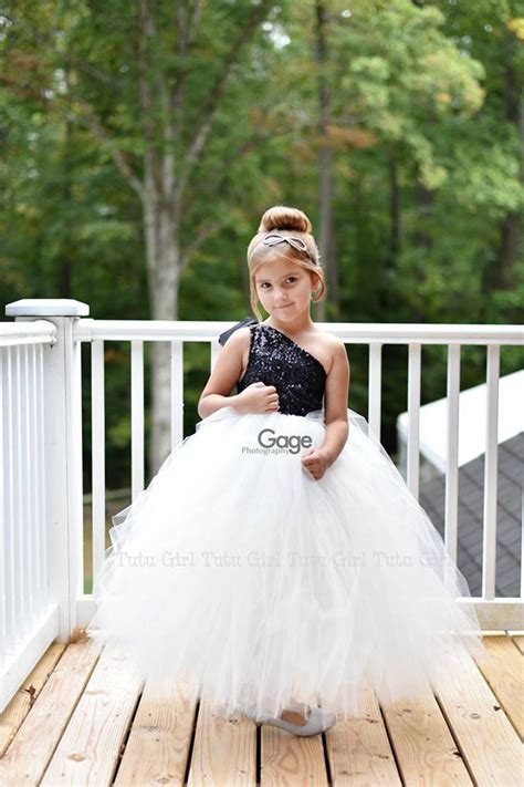 Flower Girl Dress Tulle Flower Girl Dress Black Flower Girl Dress