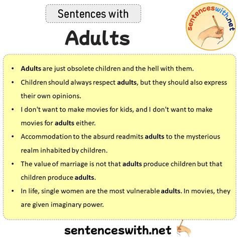 sentences with adults sentences about adults sentenceswith