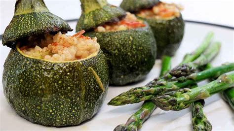 Calabacines redondos rellenos receta fácil
