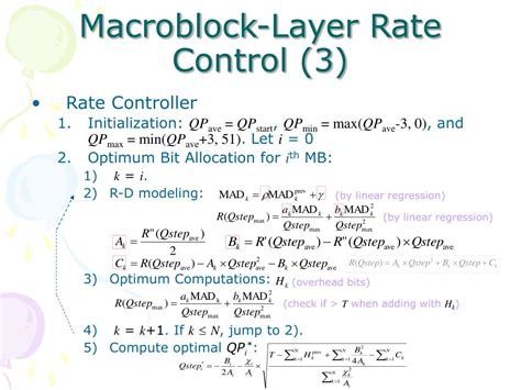 Ppt Optimum Bit Allocation And Rate Control For H264avc Powerpoint Presentation Id3218886