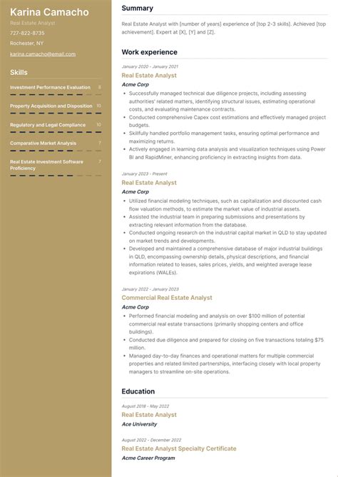 3 Real Estate Analyst Resume Examples And Templates