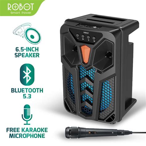 Jual Robot Speaker Karaoke Bluetooth RB With RGB Light Microphone Garansi Tahun