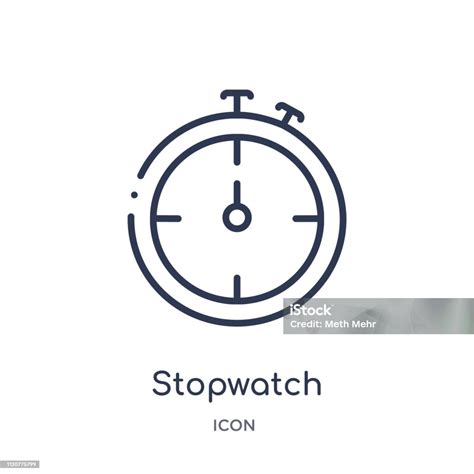 미식 축구 개요 컬렉션에서 선형 스톱 워치 아이콘입니다 얇은 라인 스톱 워치 벡터 흰색 배경에 고립입니다 스톱 워치 유행 그림 0명에 대한 스톡 벡터 아트 및 기타 이미지