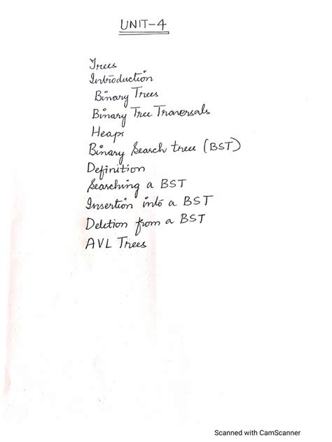 Data Structures And Algorithms Unit 4 Notes Pdf