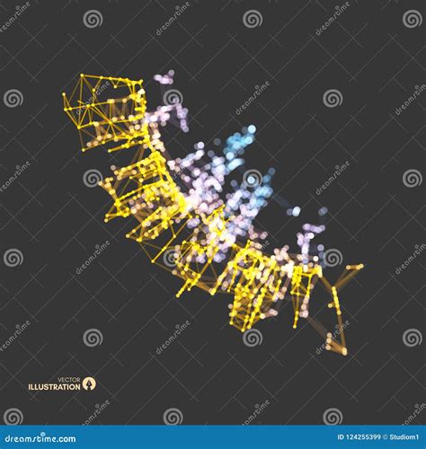 3d Connection Structure Virtual Abstract Background With Particles Futuristic Technology Style
