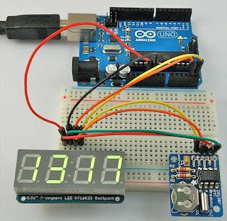 Simple Digital Clock Using I C Digit Segment Led And Rtc From Adafruit Exhibition