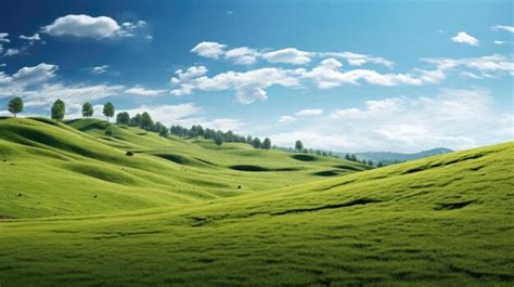 Premium Ai Image Grassy Meadow Landscape