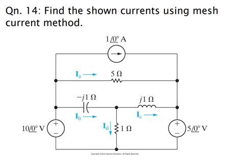 Qn Find The Shown Currents Using Meshcurrent Chegg