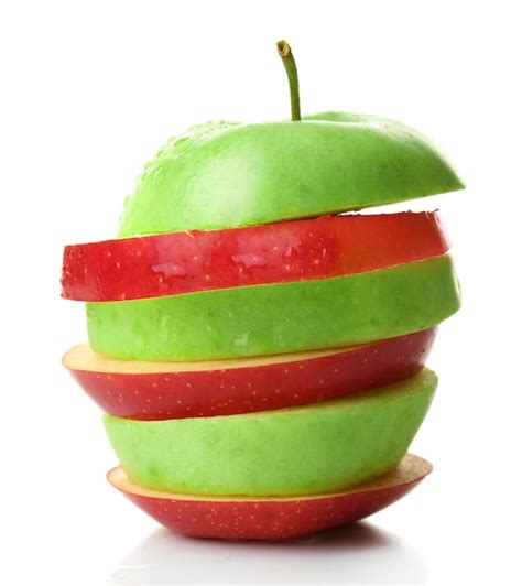 Manzana En Rodajas Aislado En Blanco Foto Premium
