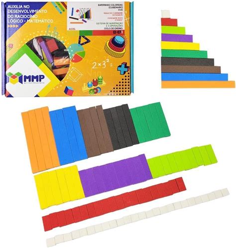 Barrinhas Coloridas Cuisenaire EVA Aluno Material Didático MMP Amazon br