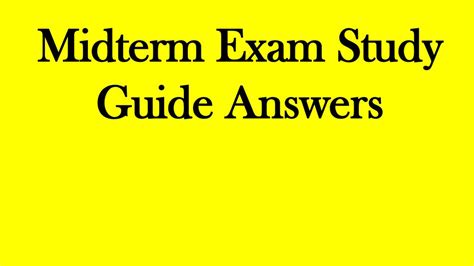Midterm Exam Study Guide Answers - ppt download