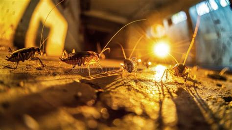 Detailed View Of A Cockroach Crawling On The Ground In Its Natural