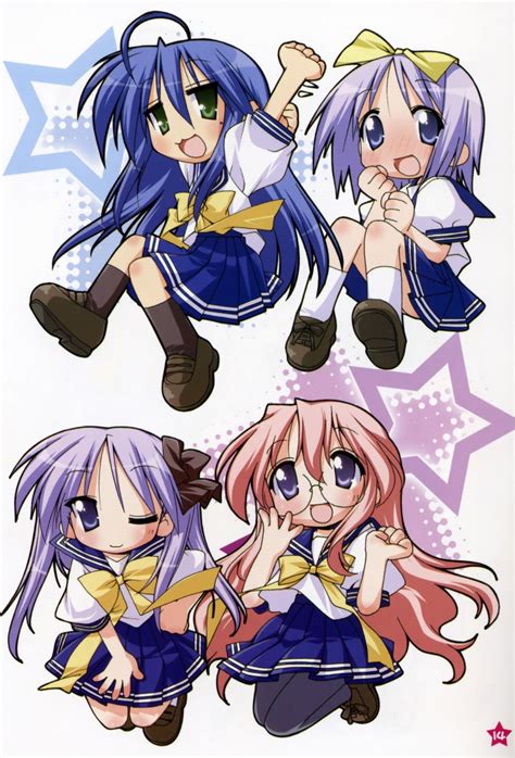 Hiiragi Kagami Izumi Konata Hiiragi Tsukasa And Takara Miyuki Lucky