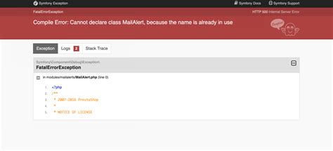 erreur 500 module utilisation de prestashop configuration et