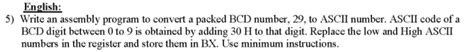 Solved English 5 Write An Assembly Program To Convert A