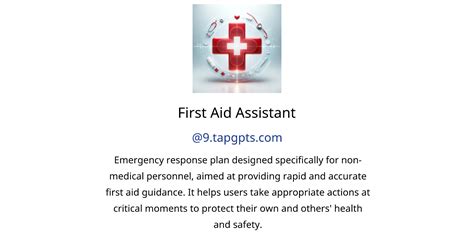 First Aid Assistant Gpts Features And Functions Examples And Prompts