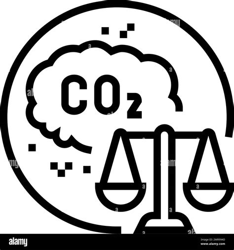 Carbon Emission Limits Energy Policy Line Icon Vector Illustration
