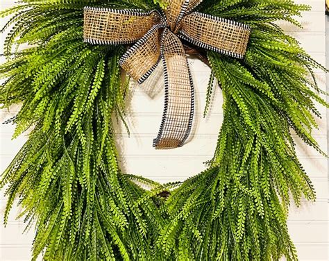 Beaded Grass Wreath Greenery Design Rustic Home Decor Nature Inspired Wreath Mothers Day