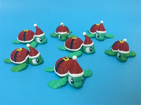 🎄 Christmas Turtle Santa Turtleprint In Place No Support Keychain