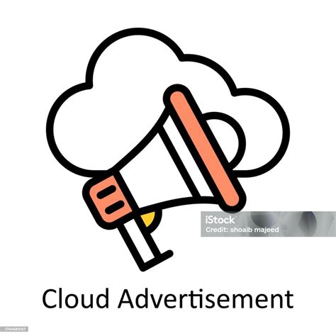 Cloud Advertisement Vector Filled Outline Design Illustration Symbol On