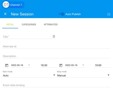 Create Sessions Diva Documentation