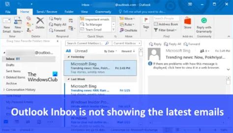 Microsoft Outlook Inbox Is Not Showing The Latest Emails