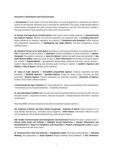 Importance Of Audit Reporting Pdf Auditors Report Audit