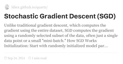 Stochastic Gradient Descent Sgd