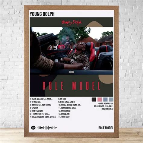 Cuadro Young Dolph Role Model 30x40 Con Vidrio Y Marco C734 Marrón