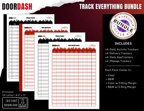 Printable Tracking Templates Bundle Digital Tracking Etsy
