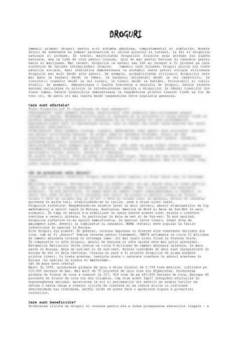 Referat Drogurile și Efectele Lor 337538