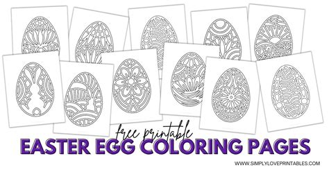 Free Printable Easter Egg Coloring Pages Simply Love Printables