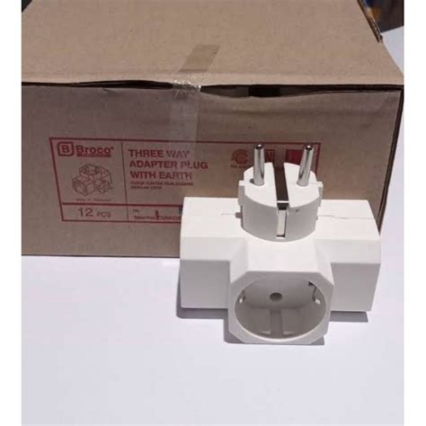 Jual Steker T Arde BROCO Cabang Putih Socket Listrik SNI Shopee Indonesia