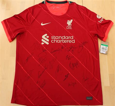 2021 22 Liverpool Home Shirt Signed By 18 Legends Inc Gerrard Rush And Carragher 23585 Footy