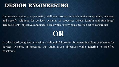 Aspects Of Engineering Design Objective Constraints Functions Means