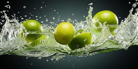 Premium Ai Image Zesty Lime Slices Dive