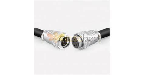 Tp28 5 Pin Male And Female Docking Cable Connector Straight Metal