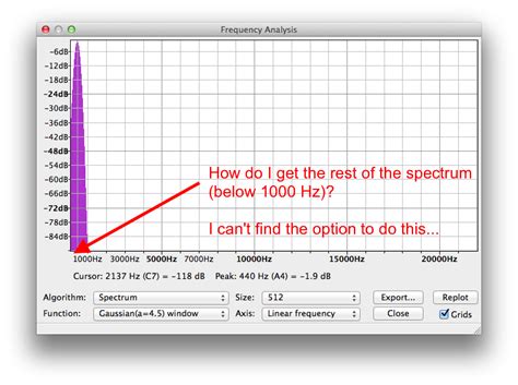 How To Extend The Window To Get Spectrum Of Lower Frequencie Macos