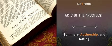 Acts Of The Apostles Summary Authorship And Dating