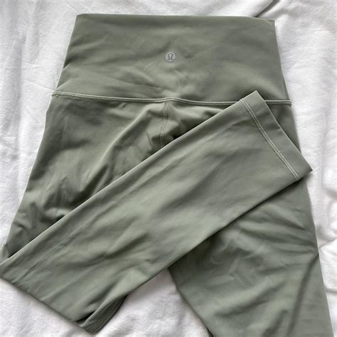 Faded Green Lululemon Cropped Leggings Athletic Depop