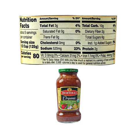 Bertolli Organic Sauce Olive Oil Basil And Garlic 24oz