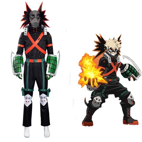 My Hero Academia Bakugou Katsuki Cosplay Costume Battle Outfits