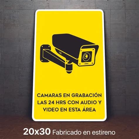 Señalamiento Camara De Vigilancia Las 24 Hrs Letrero 20x30