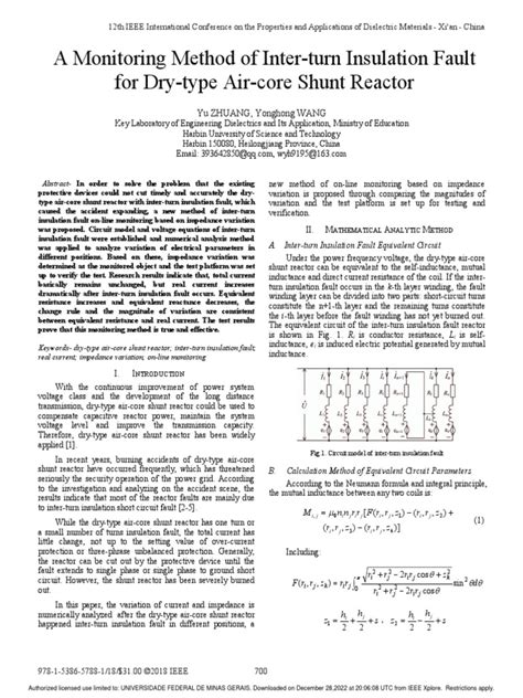 a monitoring method of inter turn insulation fault for dry type air