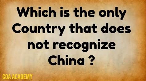Which Country Does Not Recognize China A Country Doesnt Recognize