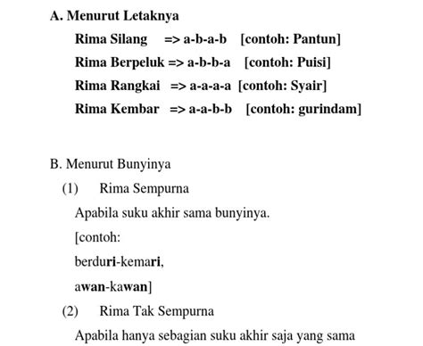 Jenis Jenis Rima Dalam Puisi Dan Contohnya Kt Puisi Riset Riset